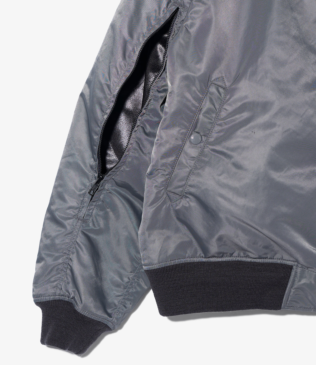 Engineered Garments x Hamilton - LL Jacket - Gunmetal Flight Satin Nyl ...
