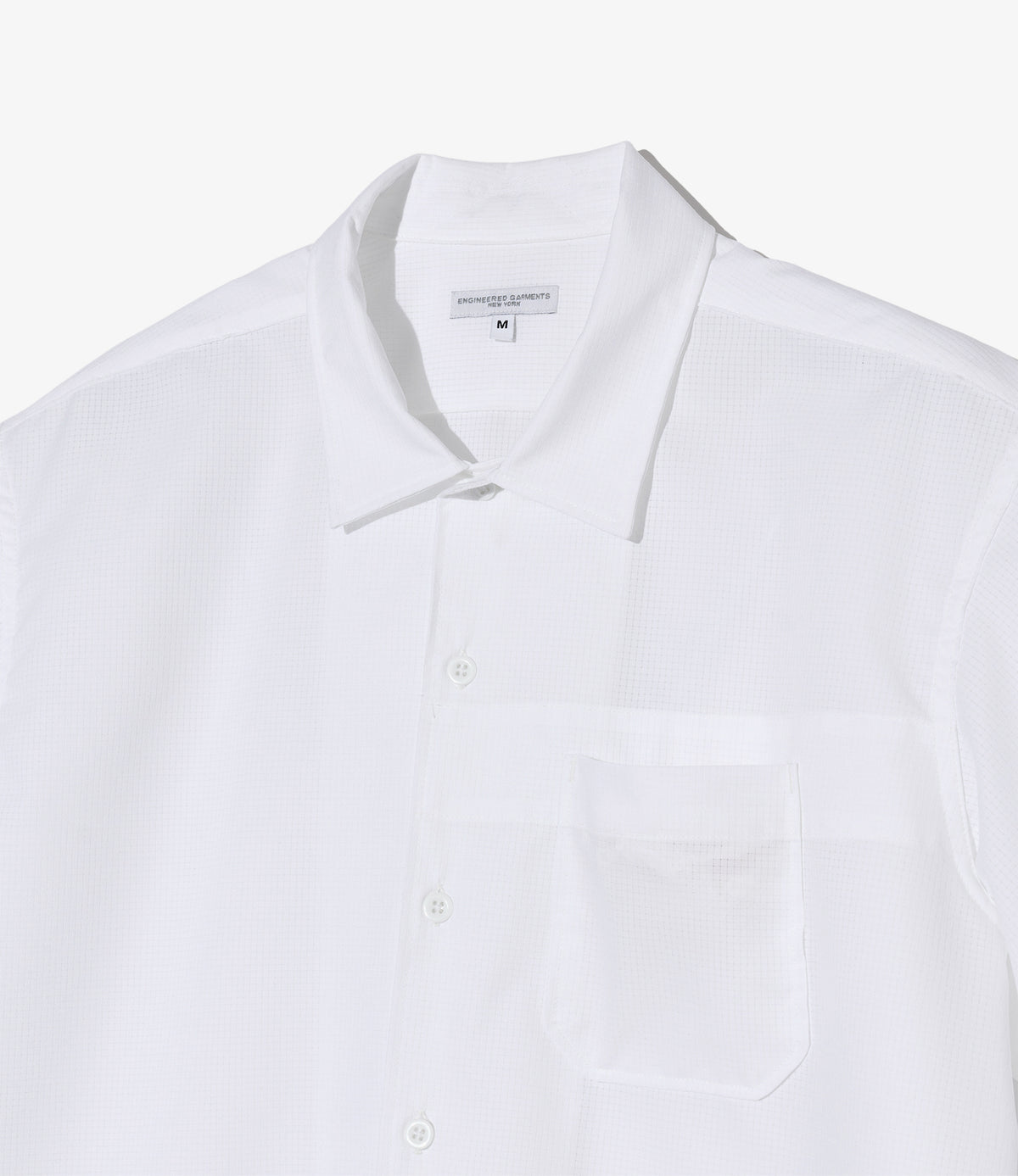 Engineered Garments - Camp Shirt - White Polyester Mesh | Nepenthes America