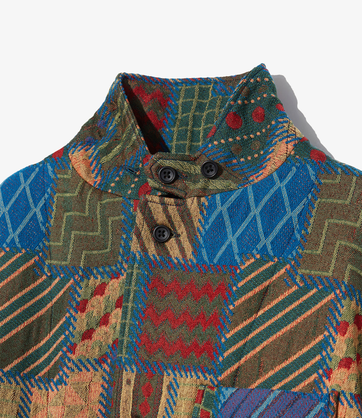 Engineered Garments - Loiter Jacket - Multi Color Geometric PW Jacquard ...