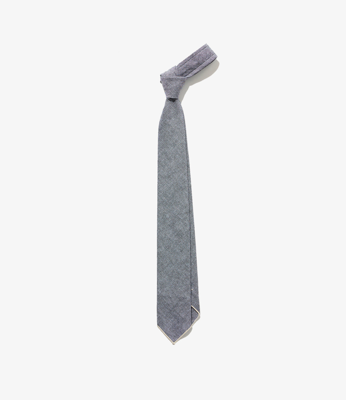 Engineered Garments - Narrow Tie - Grey Cotton Chambray | Nepenthes America